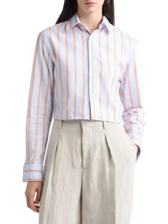 JW Anderson Striped Cropped Shirt - Blue/orange