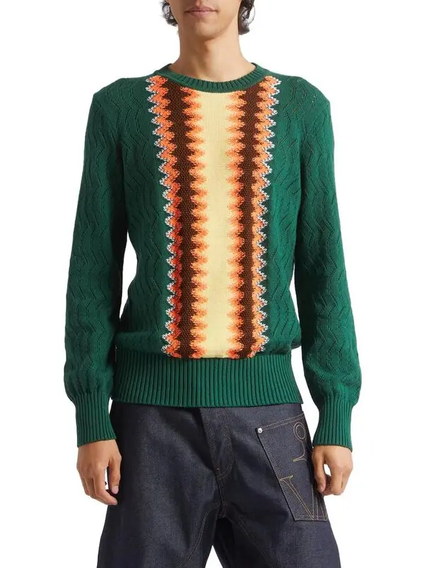 JW Anderson Chevron Stitch Sweater - Pine