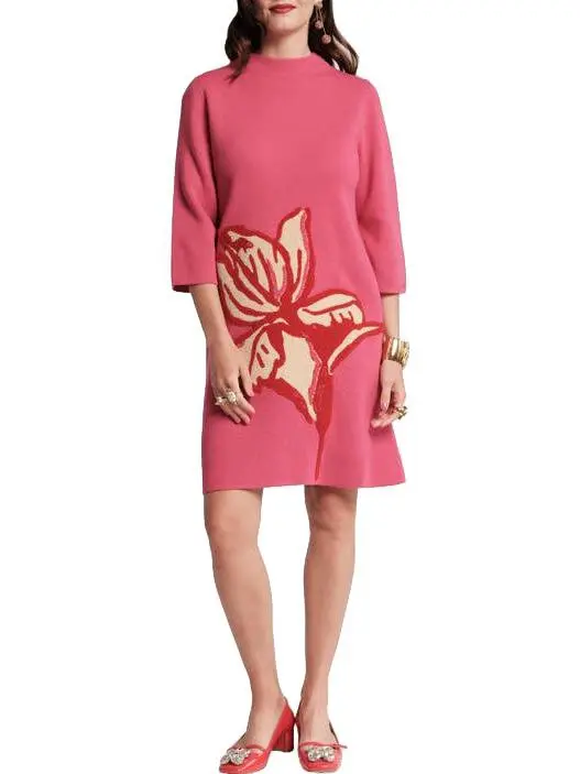 FRANCES VALENTINE Annie Fringed Tulip Dress - Pink/multi