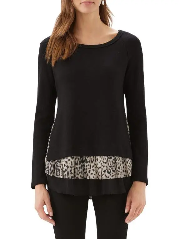 Karen Kane Layered Contrast Sweater - Black