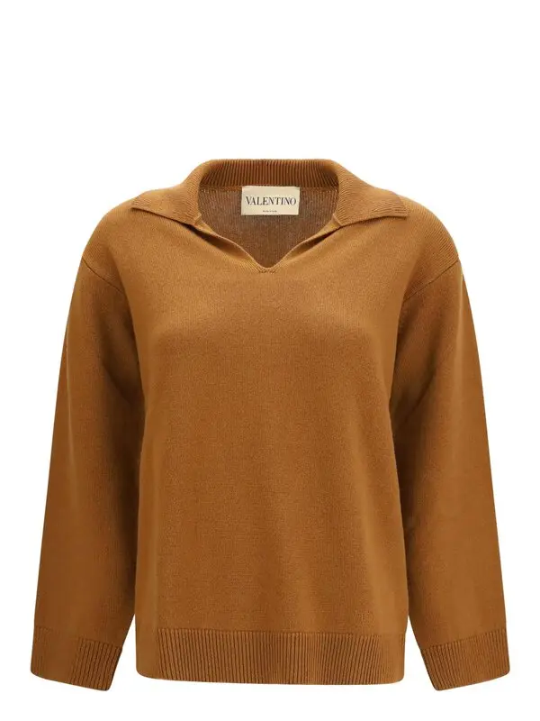 Valentino Garavani Cashmere V-neck Sweater - Brown