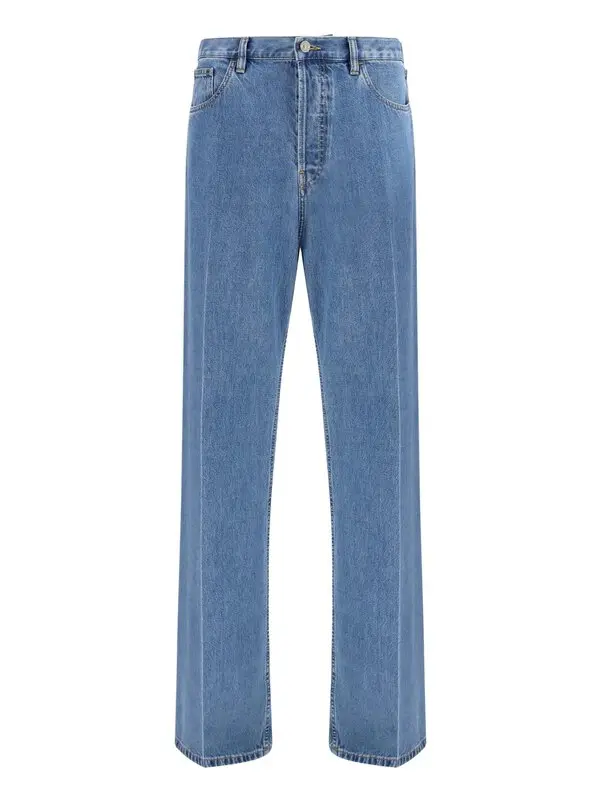 Valentino Garavani Straight-leg Denim Jeans - Light Blue