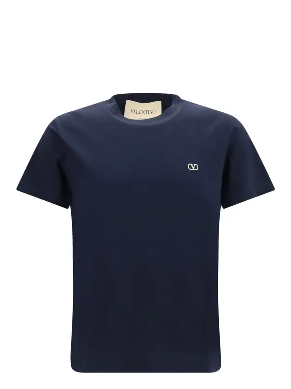 Valentino Garavani Cotton Vlogo T-hirt - Blue