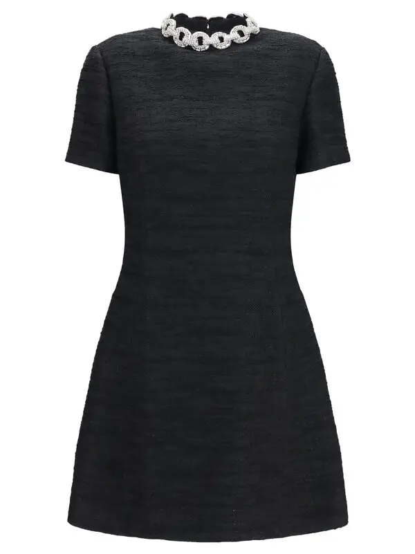 Valentino Garavani Embroidered Mini Dress Embroideries - Black