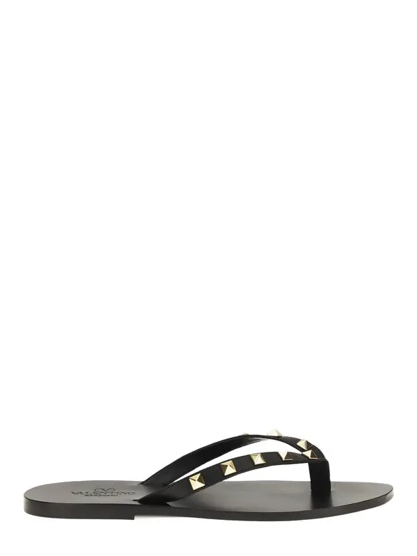 Valentino Garavani Rockstud Thong Sandals - Black