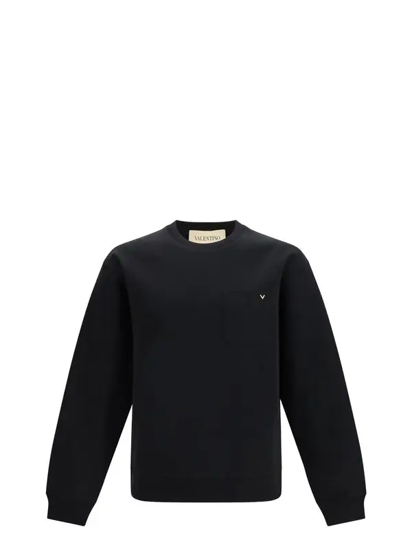 Valentino Garavani Sweatshirt With Pocket And Vlogo Ale - Black
