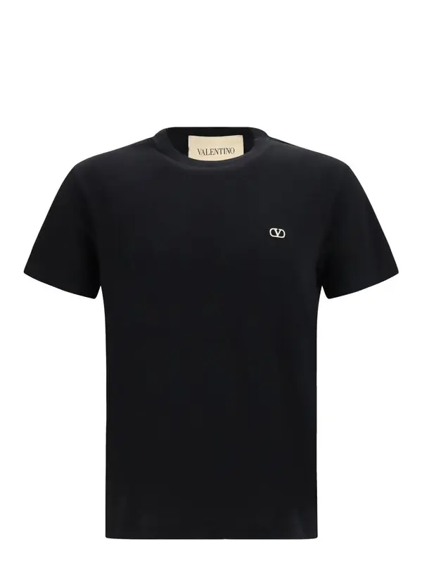 Valentino Garavani Cotton Vlogo T-hirt - Black