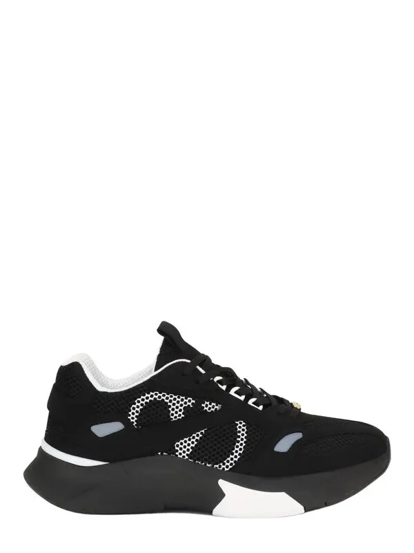 Valentino Garavani Demivee Mesh And Suede Low Top Sneakers - Black