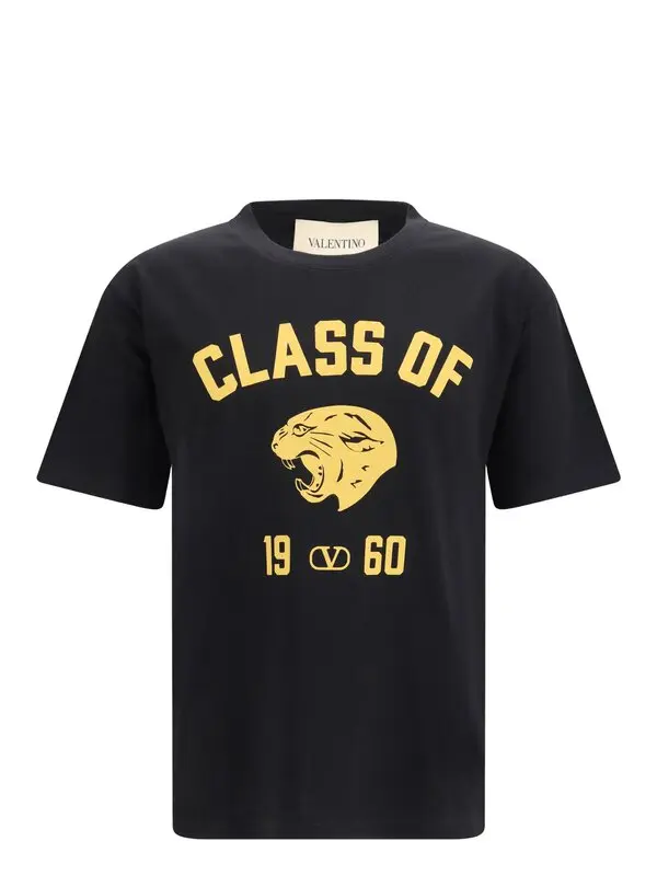 Valentino Garavani Panther Print Cotton T-shirt - Black
