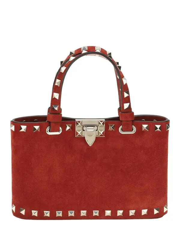 Valentino Garavani Suede Rockstud Mini Handbag - Red