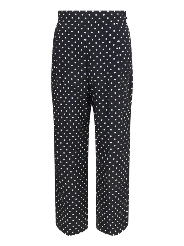 Valentino Garavani Polka-dot Crêpe De Chine Cropped Straight-leg Pants - Black