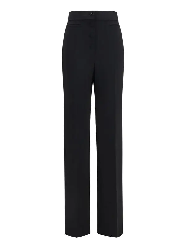 Valentino Garavani Wool Flare Pants - Black