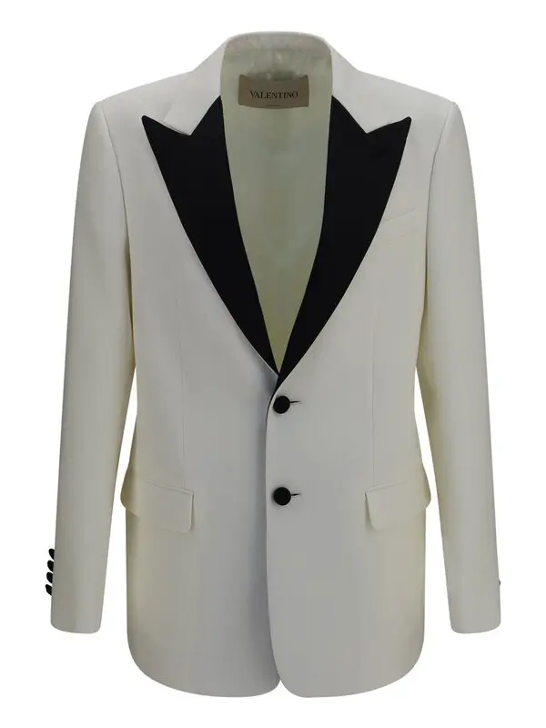 Valentino Garavani Two-tone Wool Jacket - White