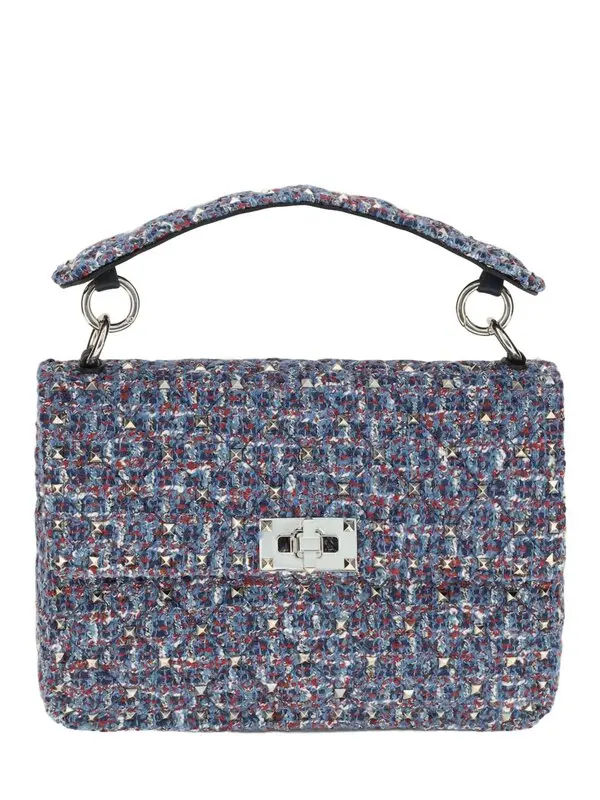 Valentino Garavani Rockstud Spike Tweed Handbag - Blue