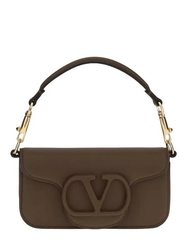 Valentino Garavani Mini Locò Shoulder Bag In Calfskin - Brown