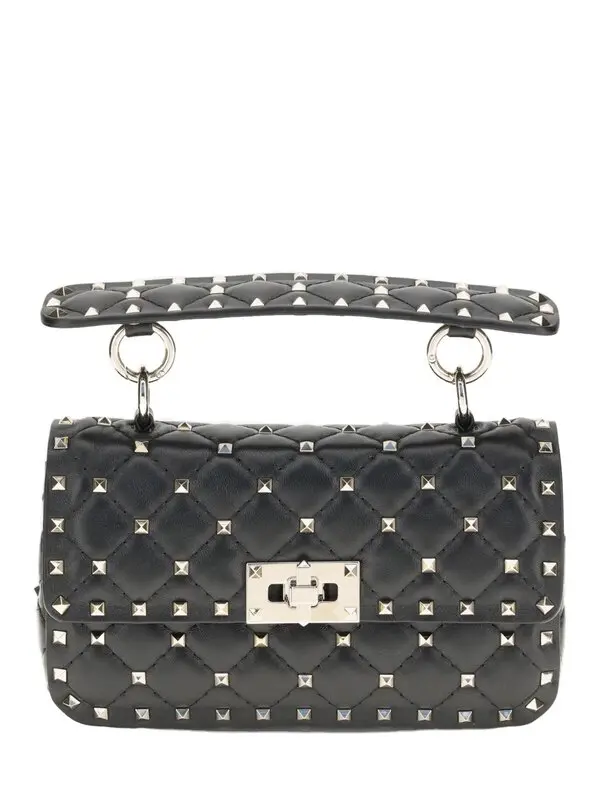 Valentino Garavani Rockstud Spike Mini Top Handle Bag In Nappa - Black