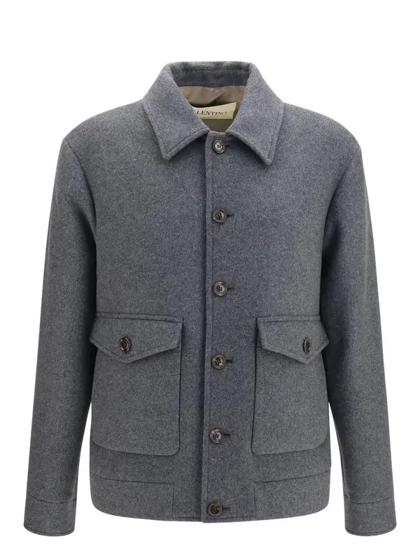 Valentino Garavani Wool And Cashmere Jacket - Grey