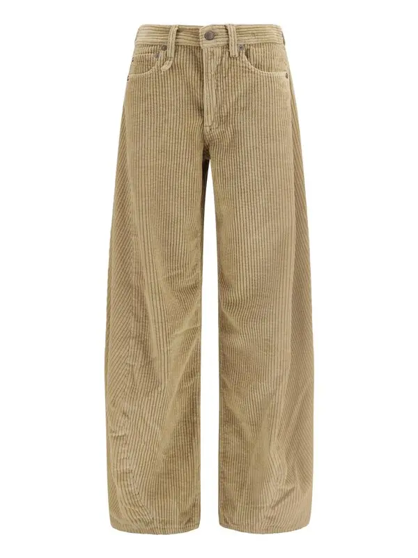 R13 Janine Barrel Leg Corduroy Jeans - Brown