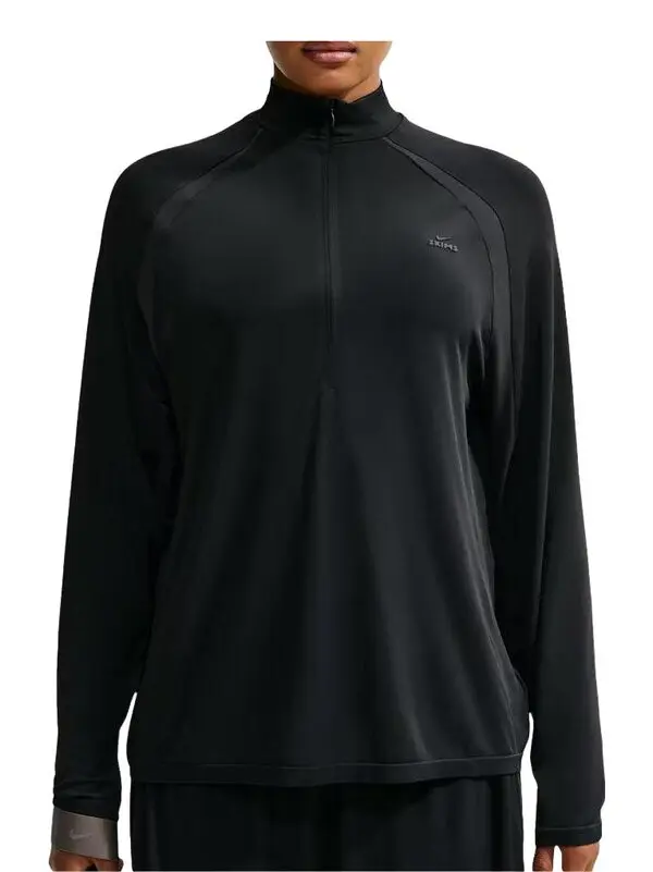 Nike X Skims Stretch Knit Half-zip T-shirt - Obsidian/igneous