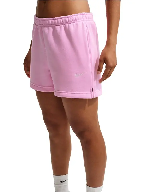 Nike Studio Fleece Medium Mid-rise Shorts - Pink Rise/sail