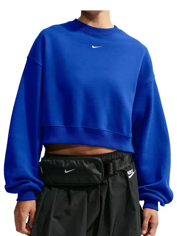 Nike Studio Fleece Oversized Cropped Crew - Old Royal/sail