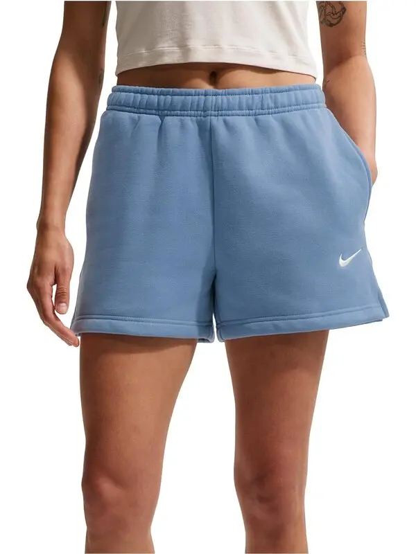 Nike Studio Fleece Medium Mid-rise Shorts - Work Blue/sail