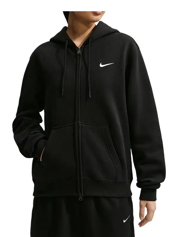 Nike Studio Fleece Medium Weight Hoodie - Total Black/sail