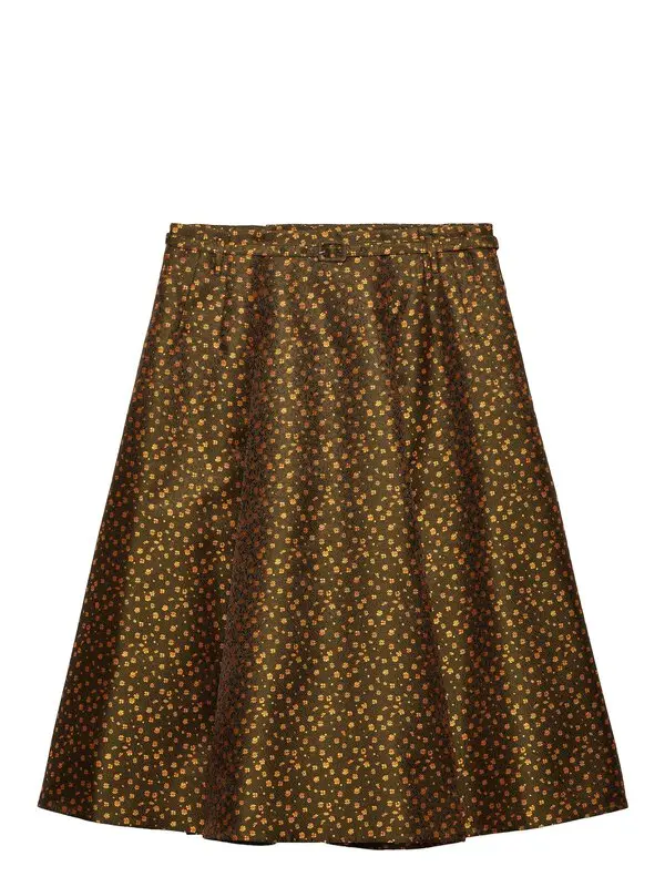 Prada Jacquard Duchesse Skirt - Green