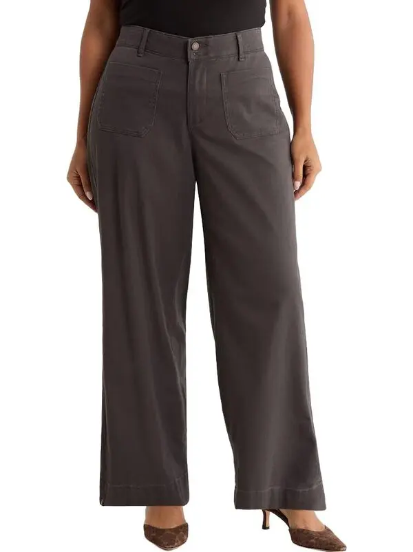 Wit & Wisdom Emma Wide Leg Jeans With Patch Pockets - Espresso