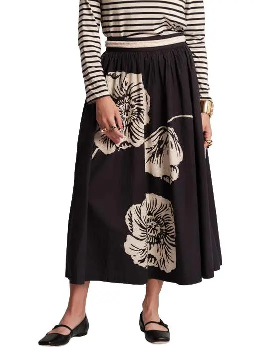 FRANCES VALENTINE Phoebe Midi Skirt - Black/camel