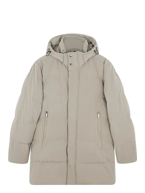 Paul & Shark Typhoon Re-4x4 Stretch Long Quilted Down Jacket - Beige