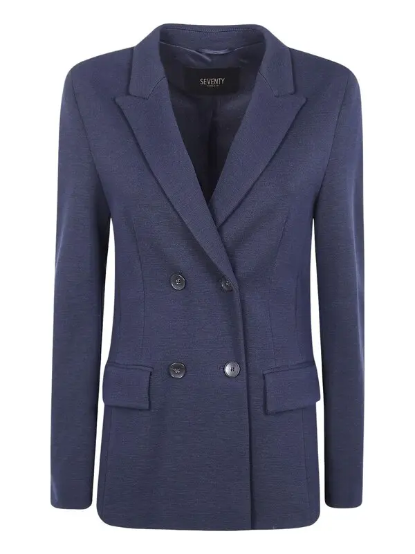 SEVENTY VENEZIA Double Breasted Blazer - Blue