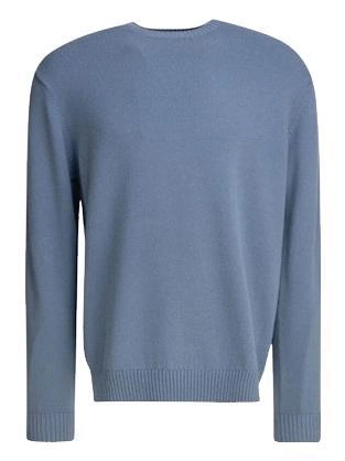 BEAMS Lily Yarn Crew Neck Sweater - Light Blue