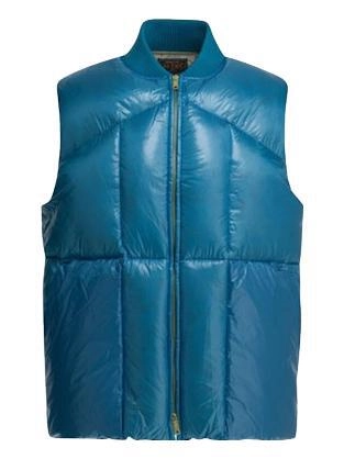 BEAMS Nylon Zip-up Puffer Vest - Light Blue