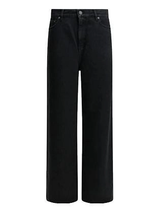 GOLDEN GOOSE Melody Boyfriend Wide Leg Jeans - Black