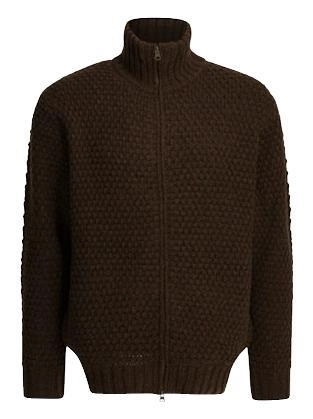 BEAMS Wool Zippered Sweater - Brown