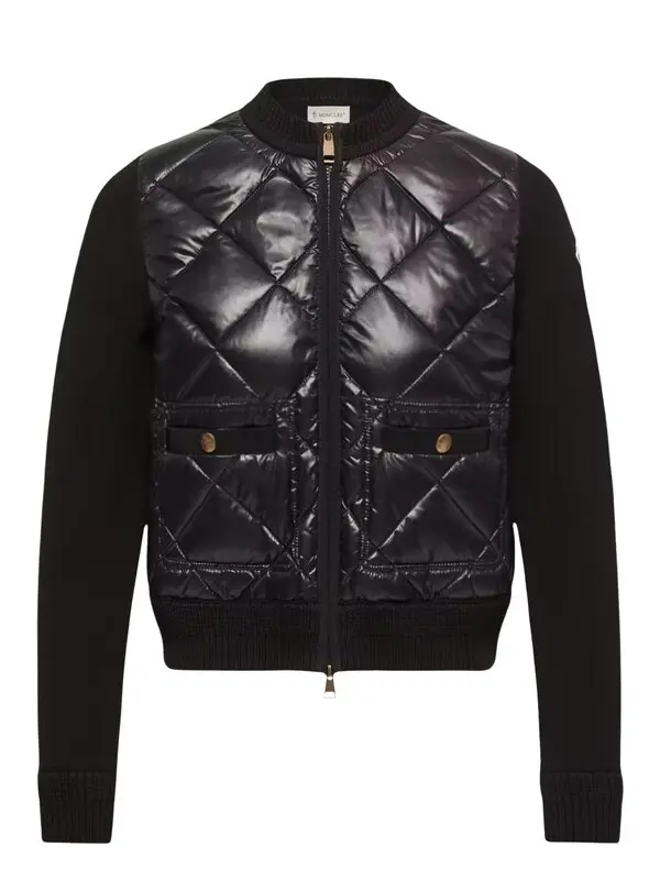 Moncler Quilted Knit Cardigan - Black