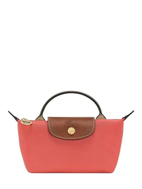 Longchamp Le Pliage Pouch With Handle - Red