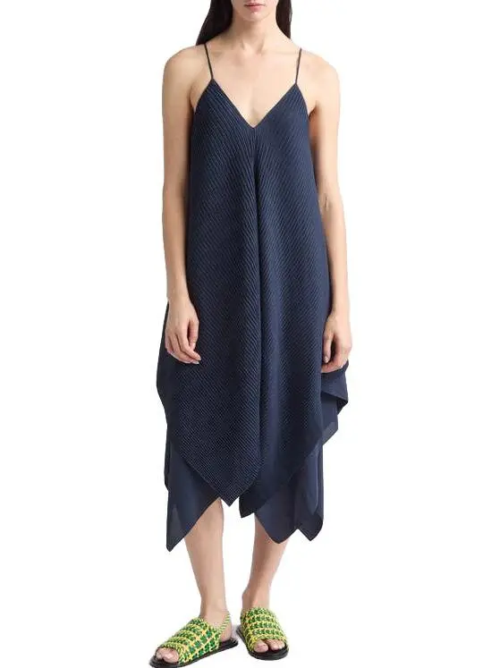 JW Anderson Pleated Layered Slipdress - Navy