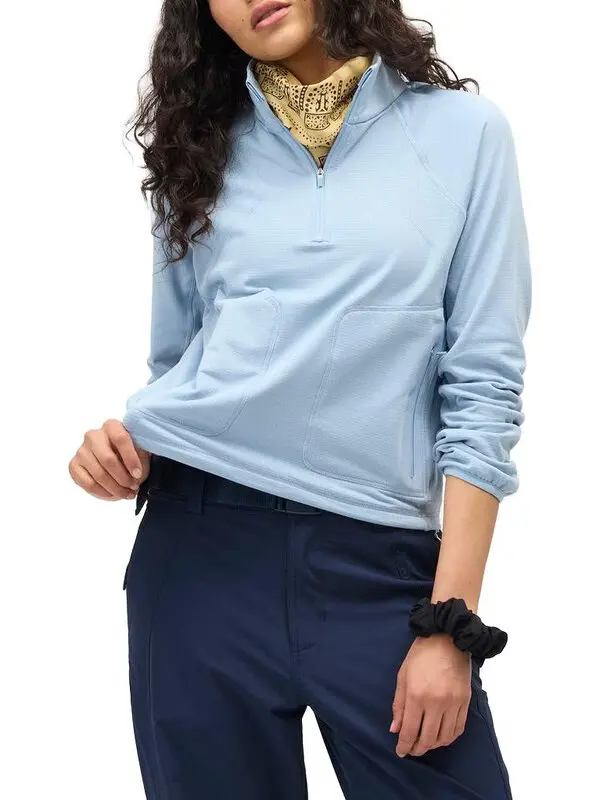 HALFDAYS Rebecca Half-zip Fleece Pullover - Blue Fog