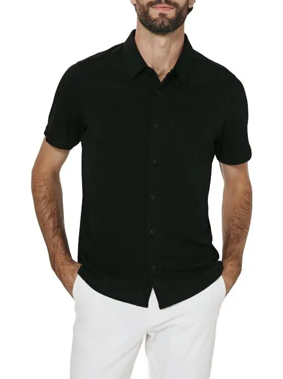 7 Diamonds Napoli Short Sleeve Stretch Shirt - Black