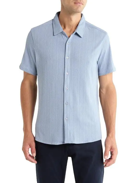 7 Diamonds Napoli Short Sleeve Stretch Shirt - Dusty Blue