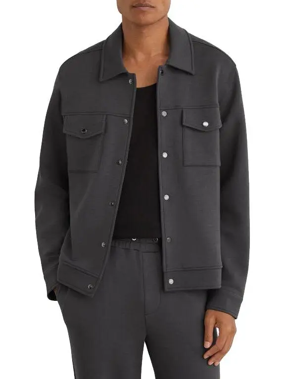 REISS Thom Shirt Jacket - Charcoal Grey