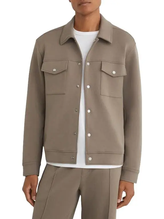 REISS Thom Shirt Jacket - Mushroom Brown