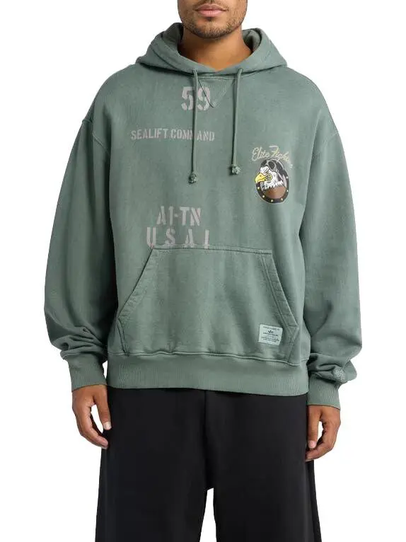 Alpha Industries Elite Graphic Hoodie - Deep Forest