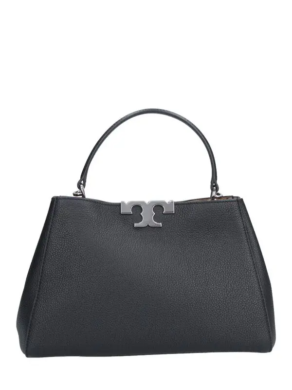 Tory Burch Pebbled Leather Satchel With Top Handle - Black