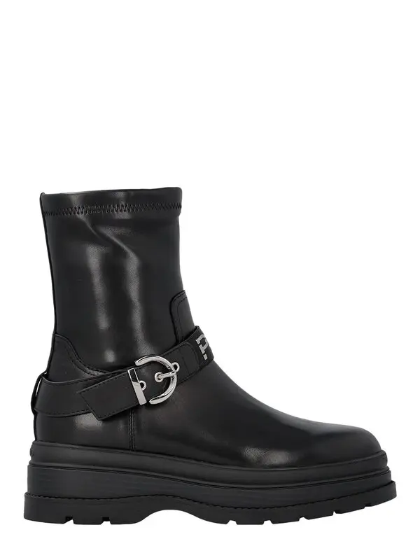 Pinko Platform Buckle Strap Ankle Boots - Nero