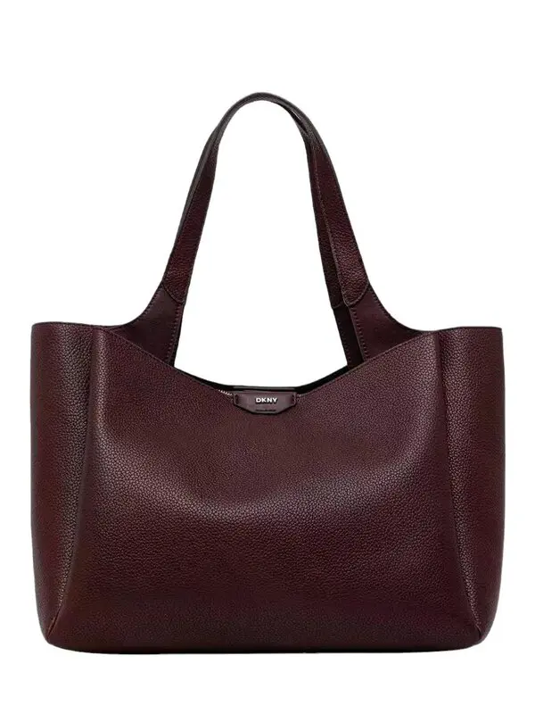 Dkny Medium Willa Logo-plaque Pebbled-leather Tote Bag - Red