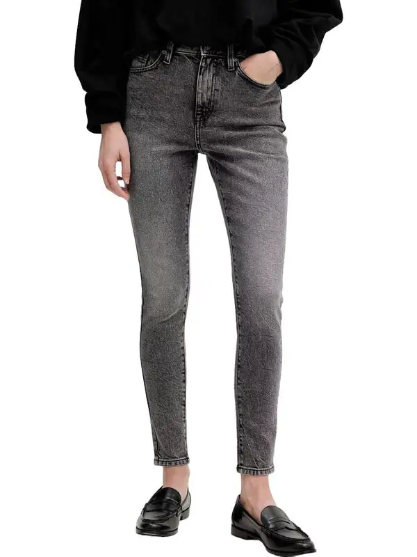 Dkny Acid Wash Skinny Cut Jeans - Grey