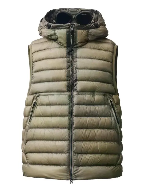 C.P. COMPANY Goggle Detail Quilted Gilet - Green
